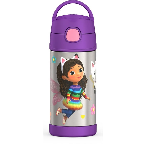 Thermos Funtainer Stainless Steel Vacuum Insulated Kids Straw Bottle, Gabby's Dollhouse, 12oz ...