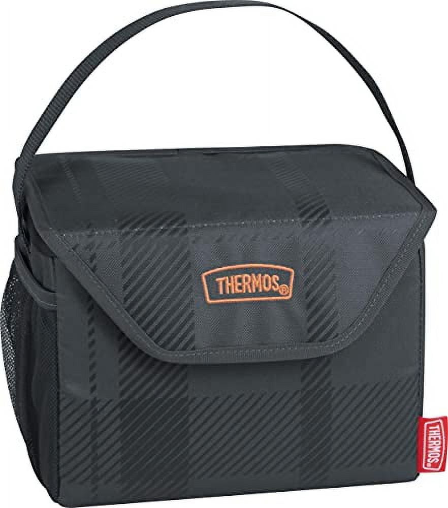 Thermos 6-Can Soft Cooler Bag - Charcoal Plaid - Walmart.com