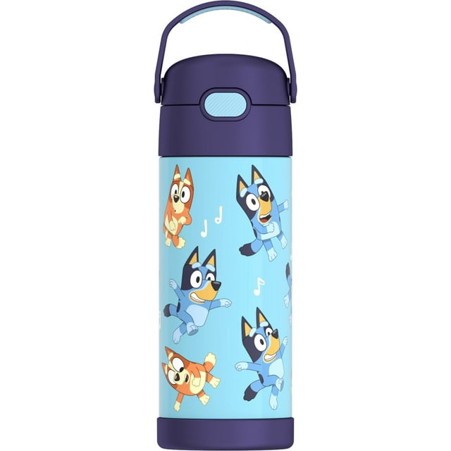 Thermos Stainless Steel FUNtainer Water Bottle with Straw, Bluey, 14 Fluid Ounces - Walmart.com