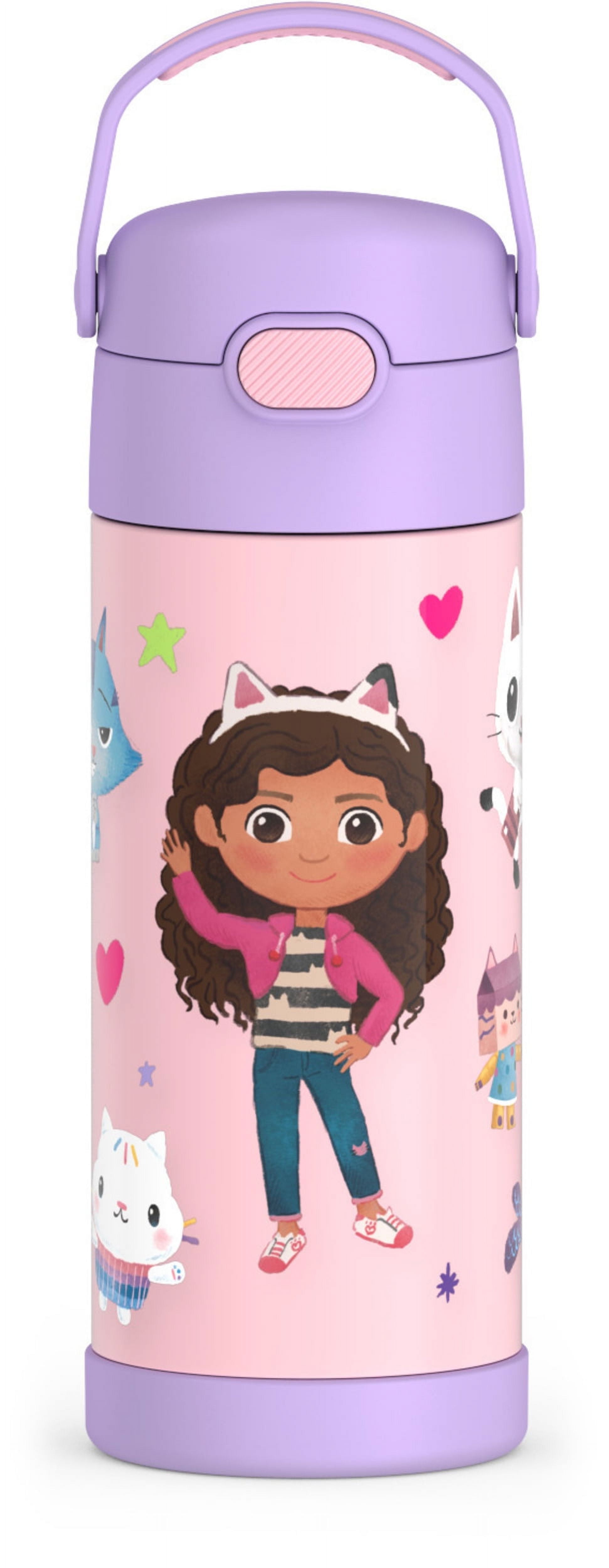 Thermos Stainless Steel FUNtainer Bottle with Straw, Gabby's Dollhouse, 14 Fluid Ounces ...