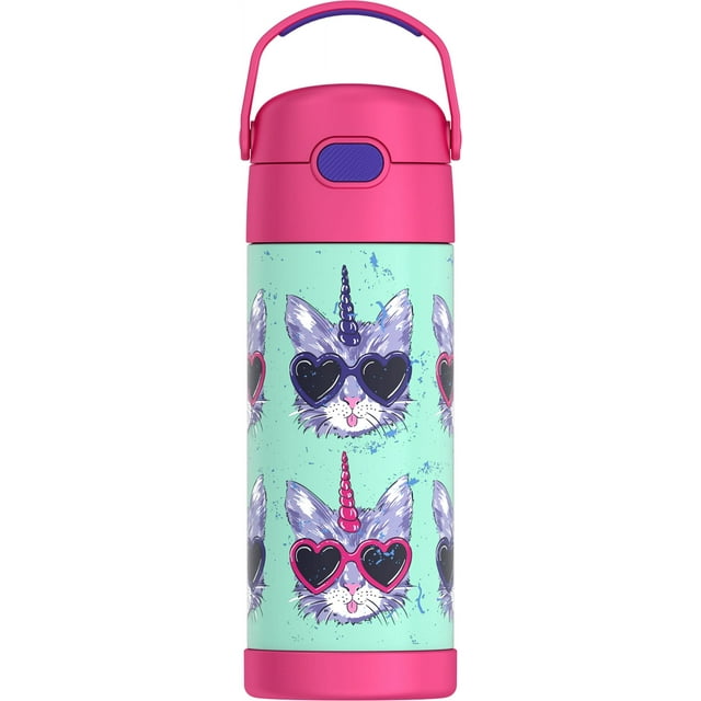Thermos Stainless Steel FUNtainer Water Bottle with Straw, Caticorns, 14 Fluid Ounces - Walmart.com