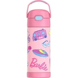 Thermos Kids Stainless Steel Funtainer Water Bottle with Straw, Barbie, 14 Fluid Ounces ...
