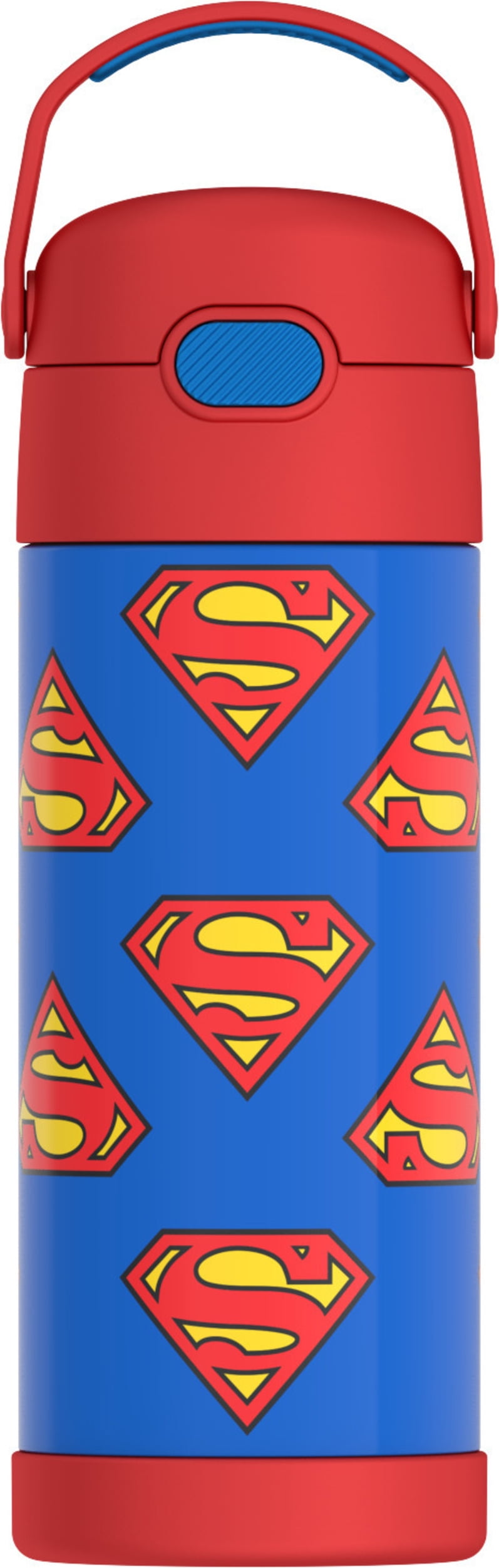 Thermos Kids Stainless Steel Funtainer Water Bottle with Straw, Superman, 14 Fluid Ounces ...