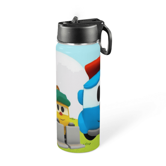 Thermos Water Bottle Leo The Truck With Straw and Handle Insulated ...