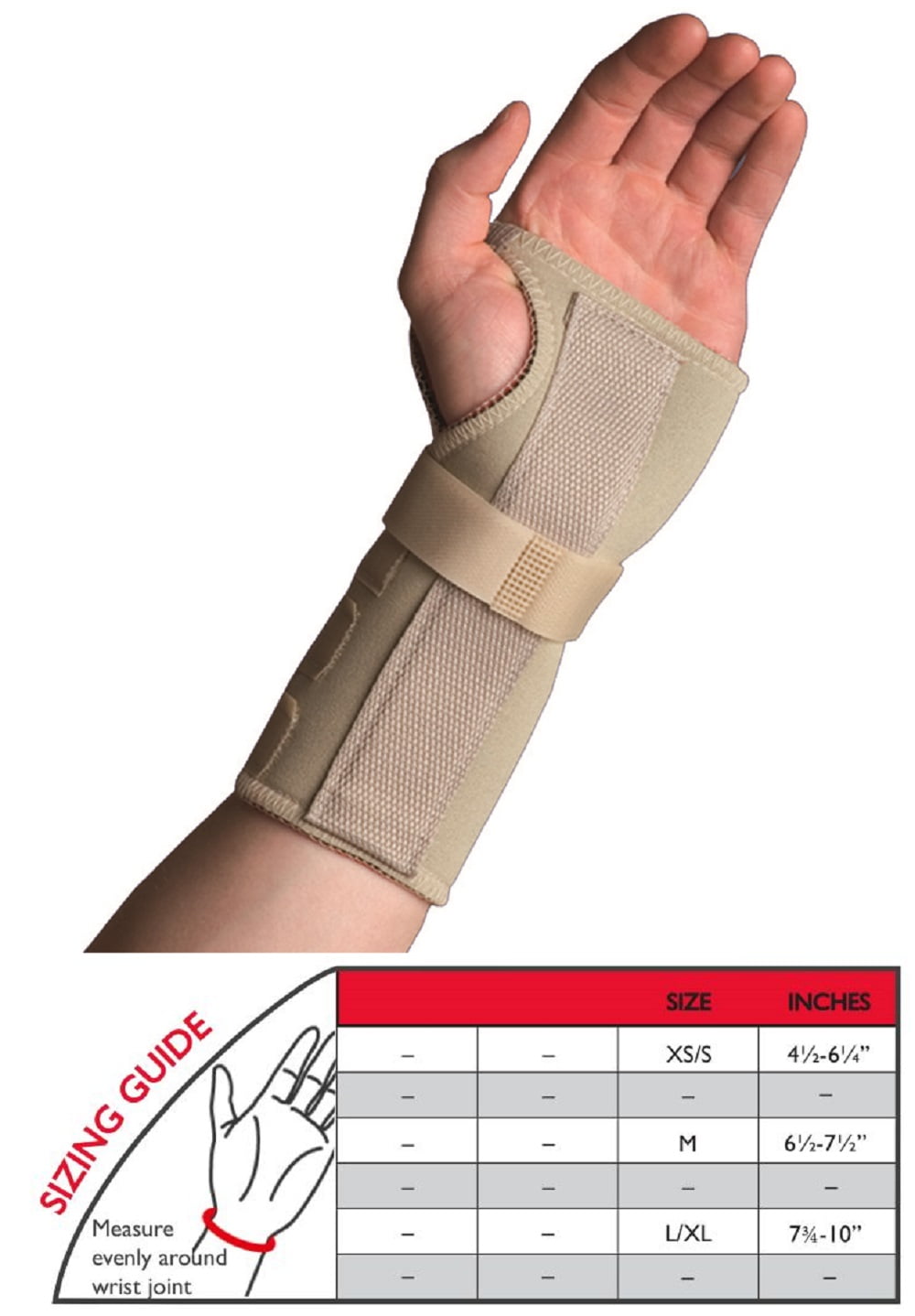 Thermoskin Wrist Hand Brace, Right, Beige, X-Small/Small HSA/FSA ...