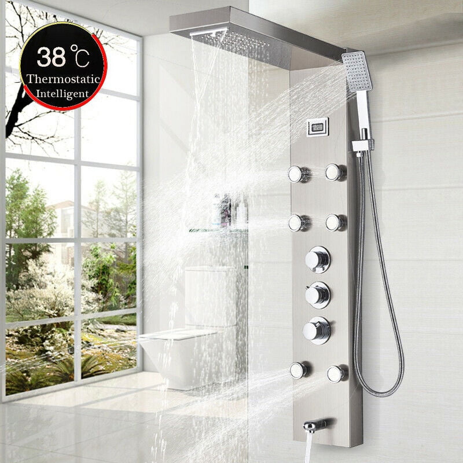 Senlesen, 5 Mode LED Display, Faucet Wall Mount Showerhead & Handheld ...