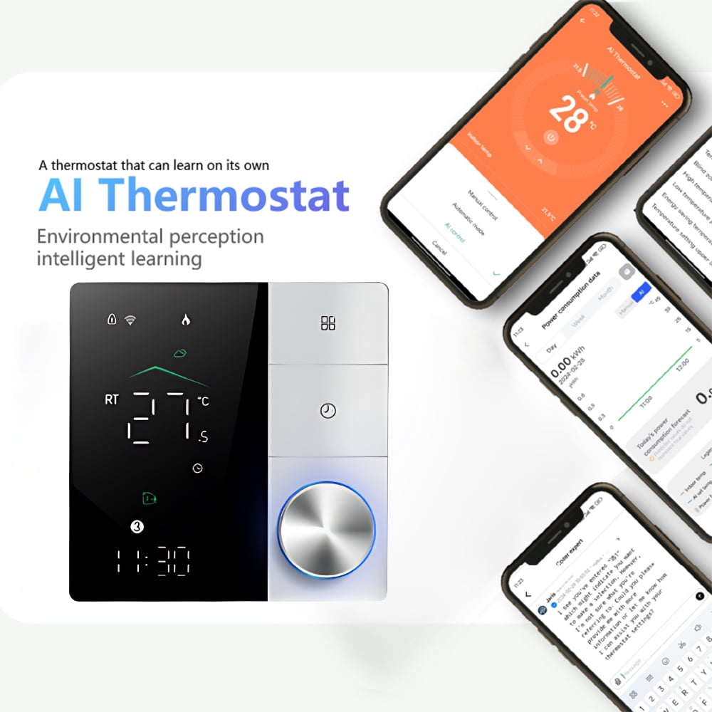 Thermostat,Ai App With Floor Ai Screen And Led And Led Screen Knob And ...