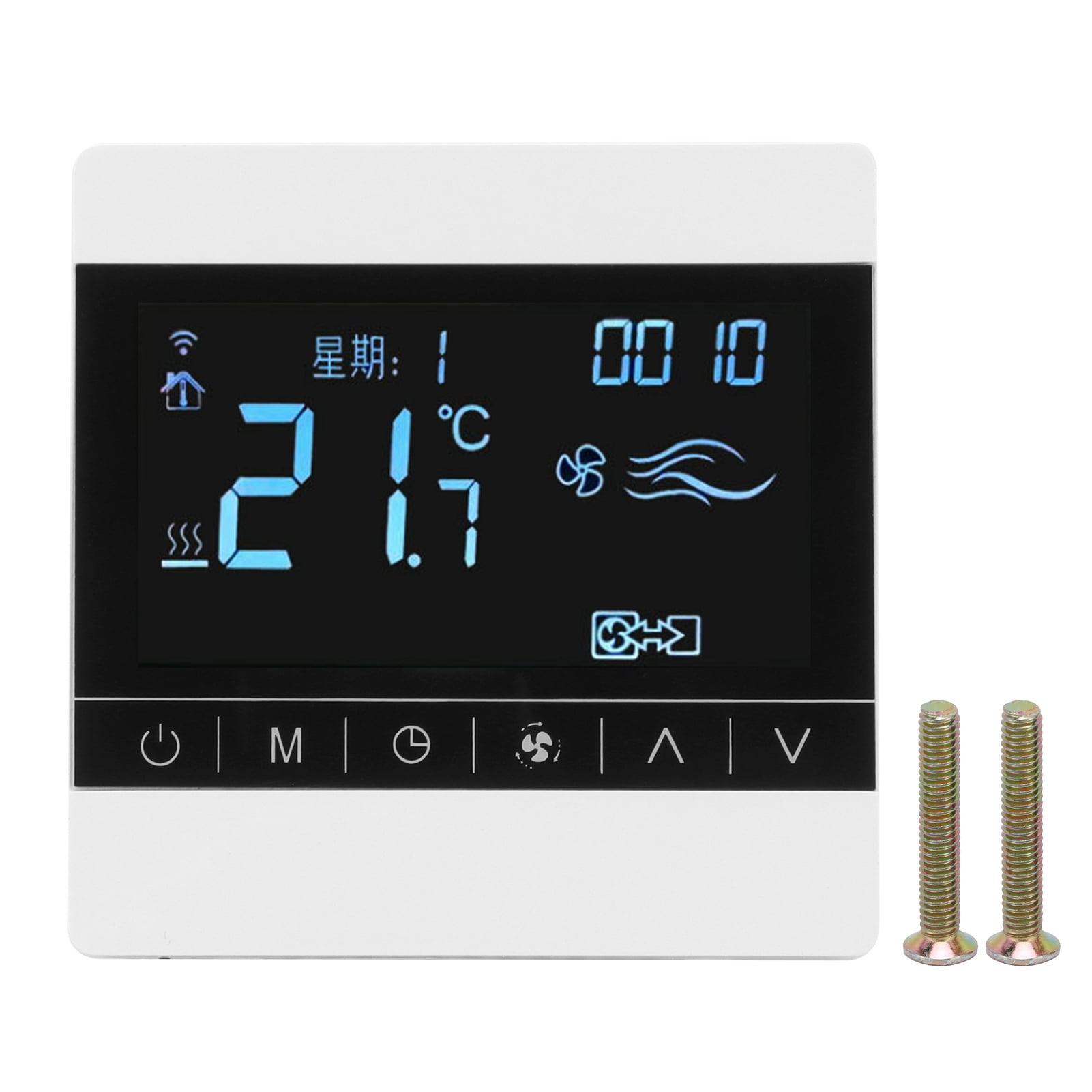 Thermostat LCD Fan Coil Air Conditioner Panel Switch Household Smart ...