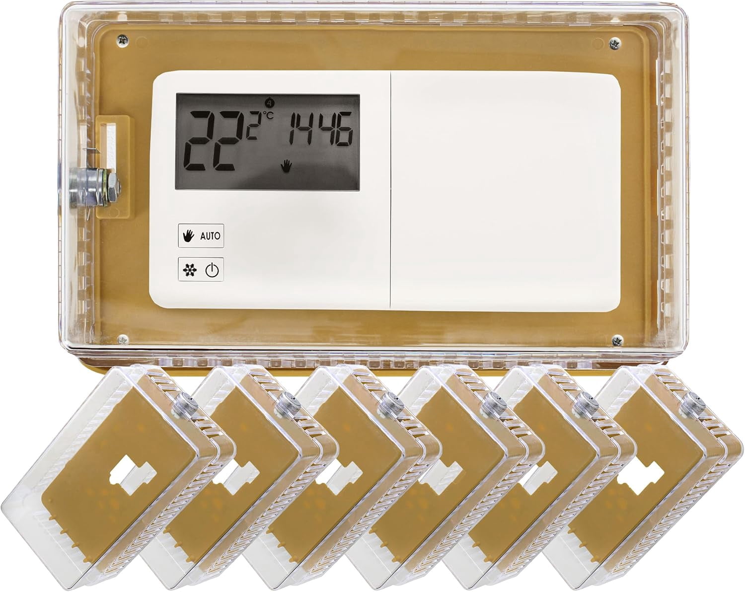 Thermostat Lock Box with Key XL 6pk - Plastic Locking Wall Thermostat ...