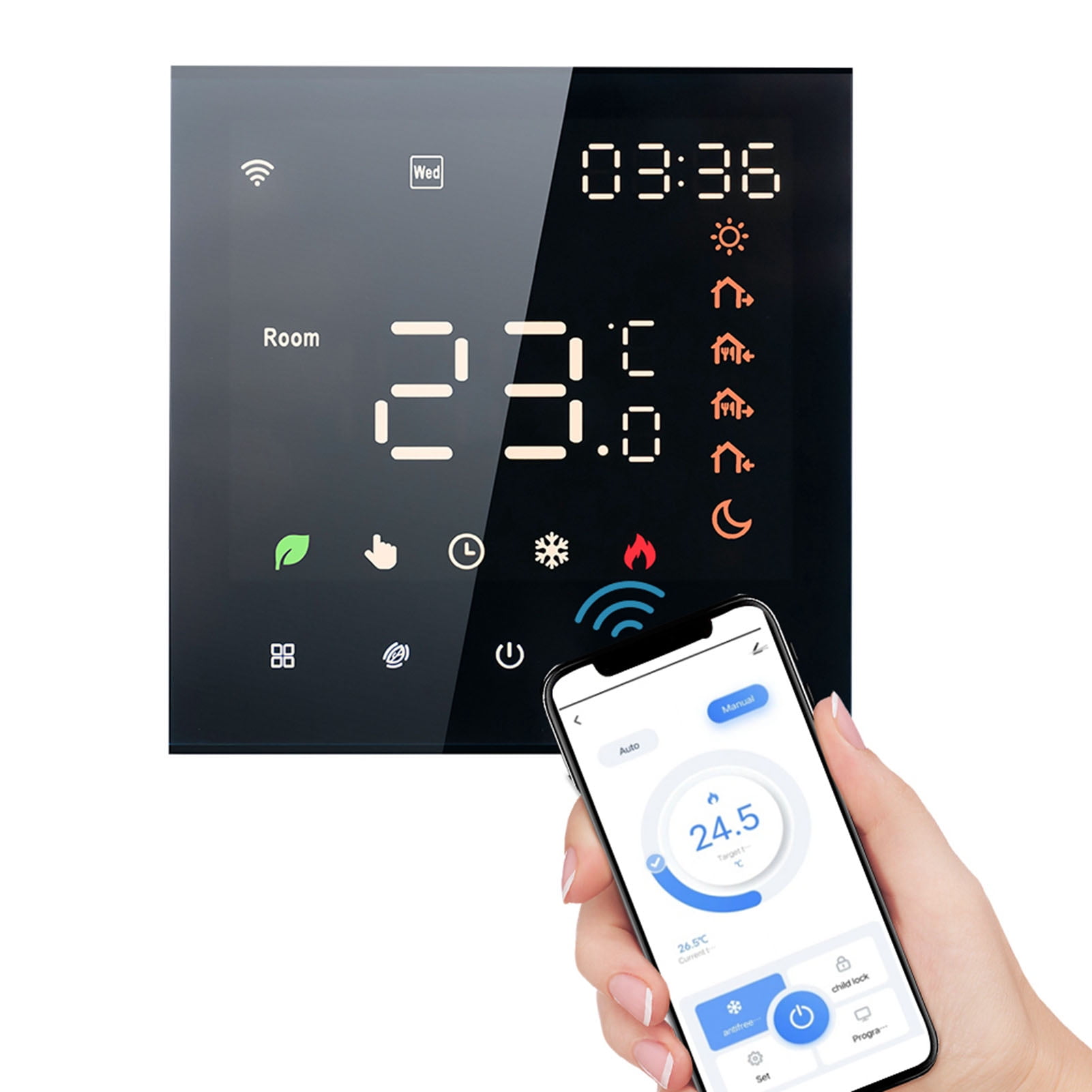 Thermostat Smart Thermostat Voice Control Digital Programmable LCD ...