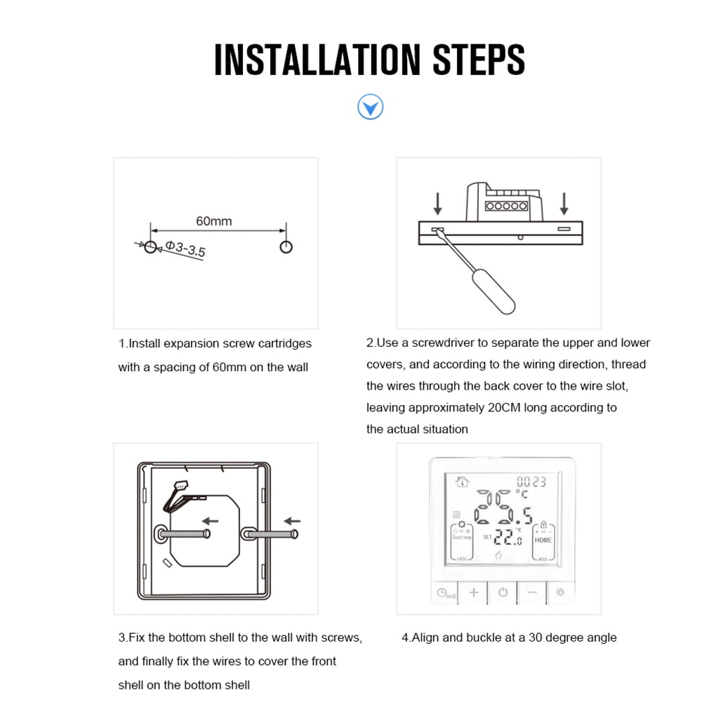 Thermostat,Temperature Ip20 24h Timed 3a Water Underfloor Wifi Room ...