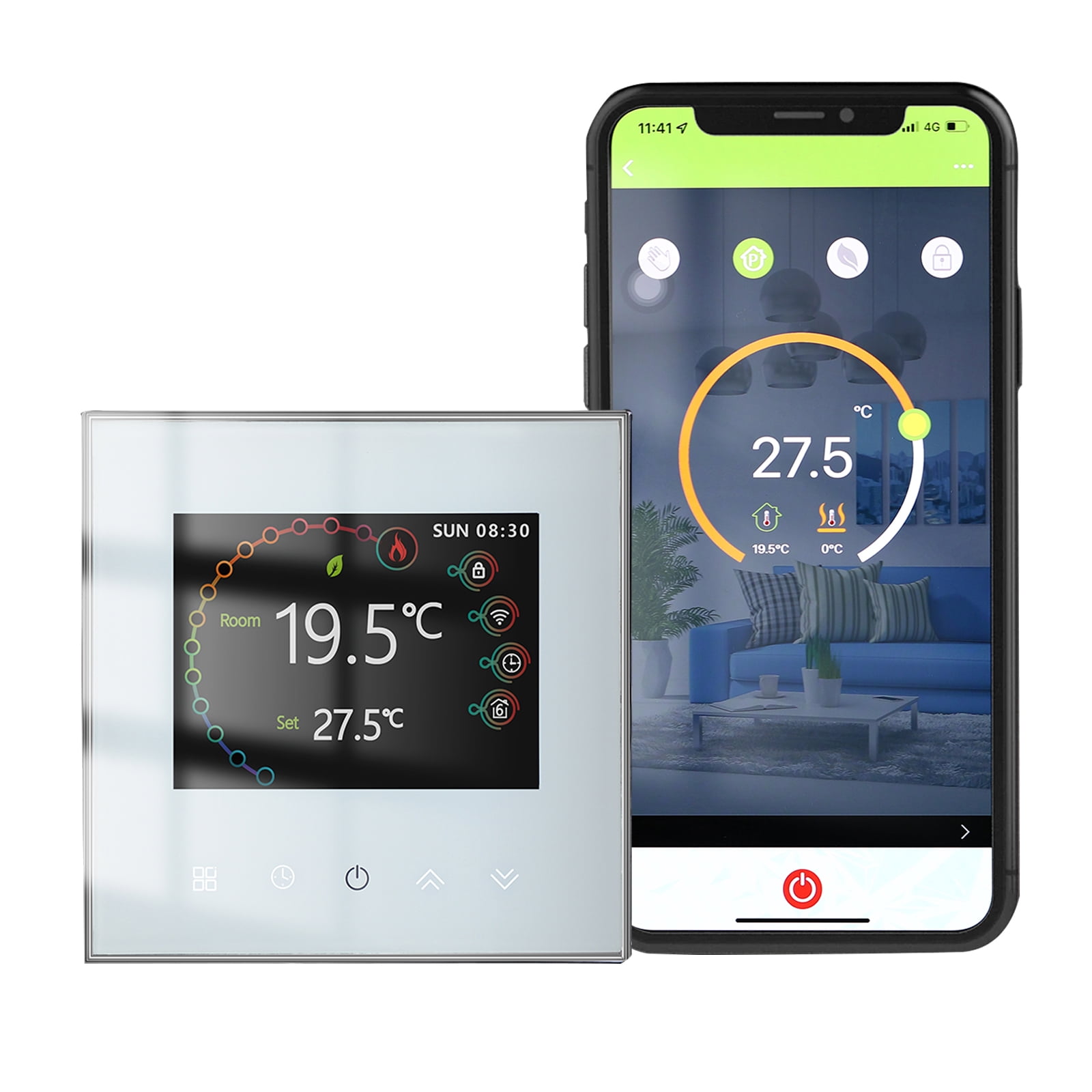 Thermostat,With Boiler 5a App/voice Compatible Wifi Temperature Buzhi ...