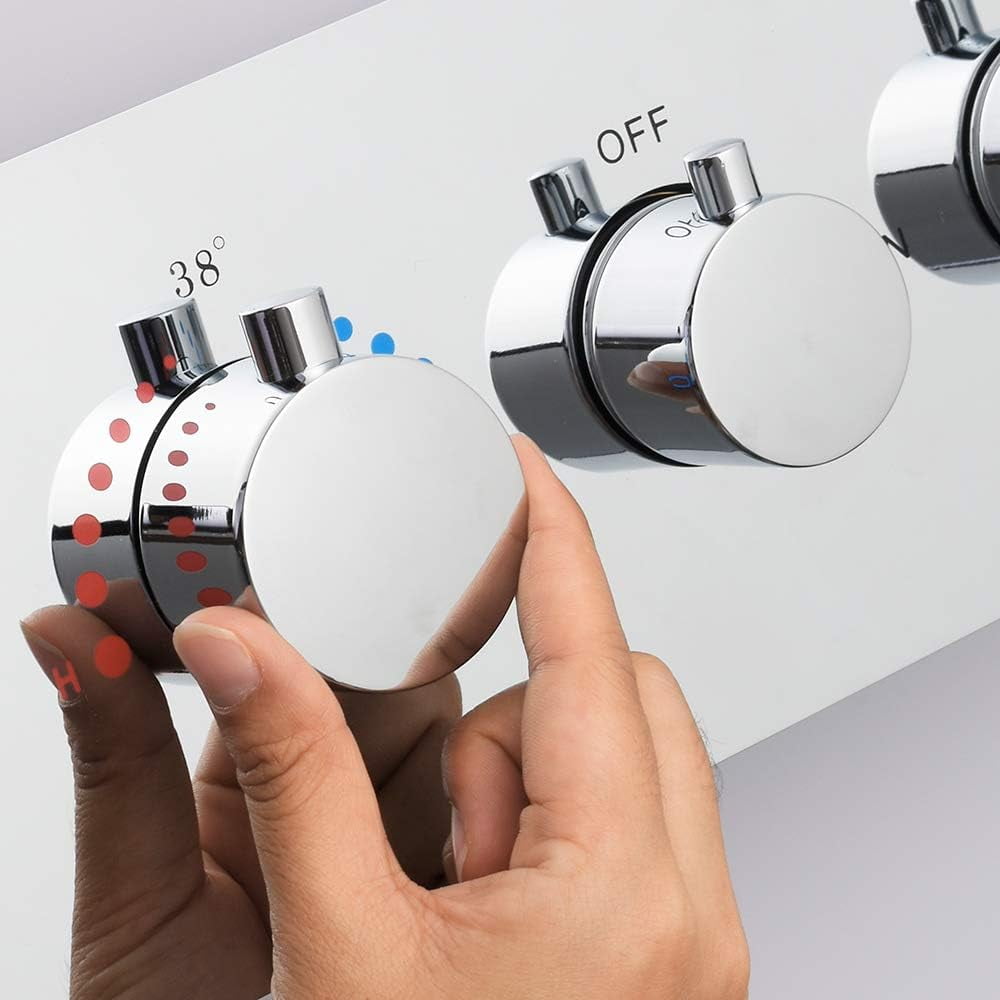 Thermostatic 4-Function Shower Valve with 5 Handles, Polished , Multi ...