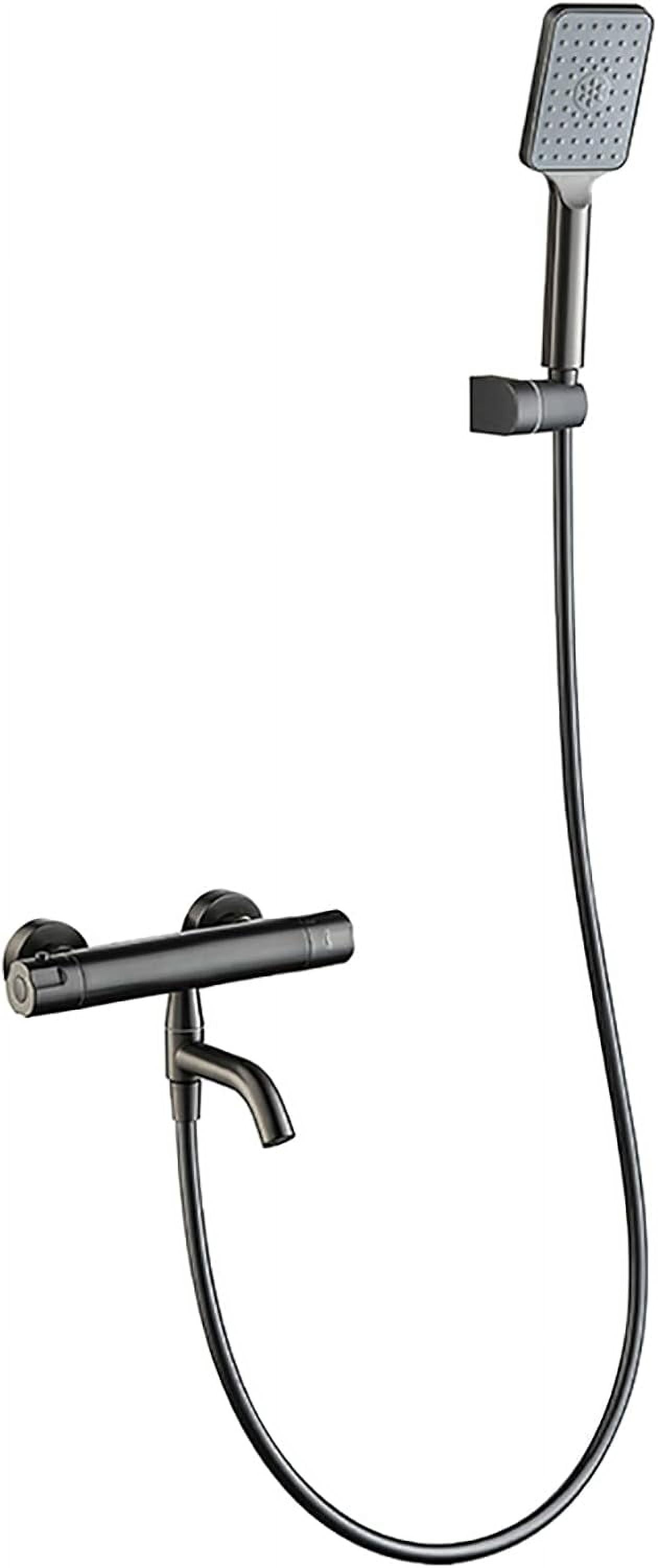 Thermostatic Bathtub Faucet Wall Mount Tub Filler Faucet Foldable Bath ...