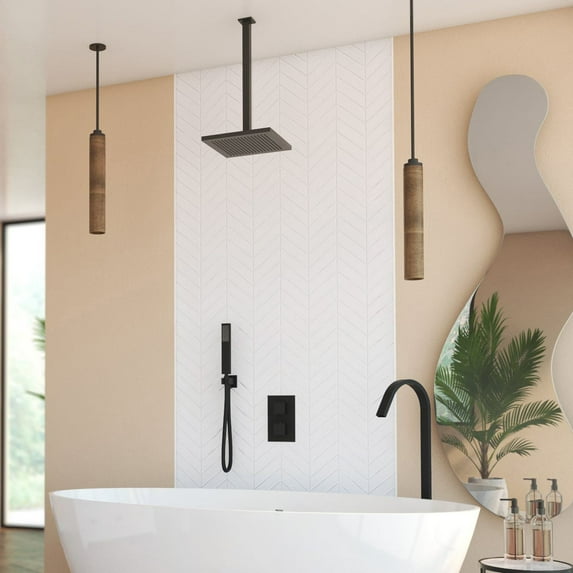 Thermostatic Concealed Tub & Shower Faucet Set with Handheld Shower ...