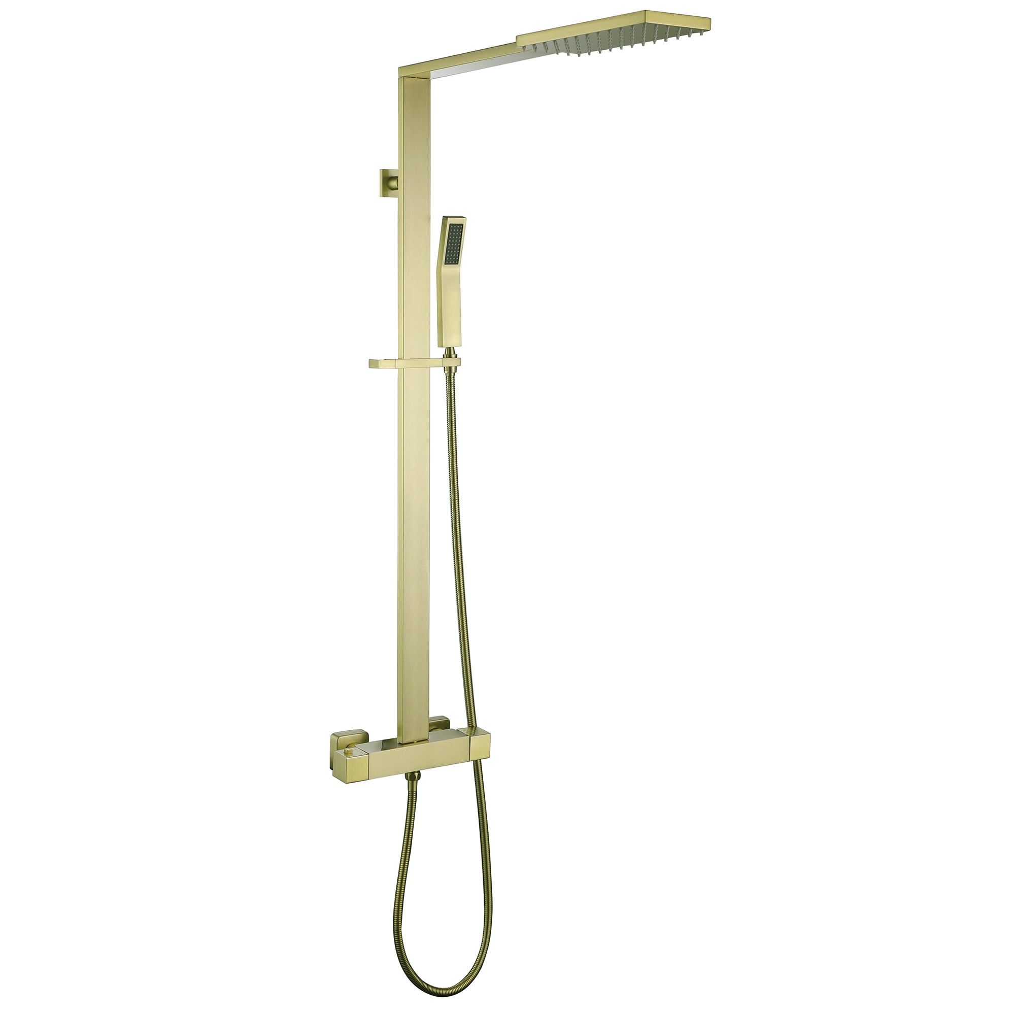 Thermostatic Exposed Shower Faucet Set, Brass Exposed Pipe Shower ...