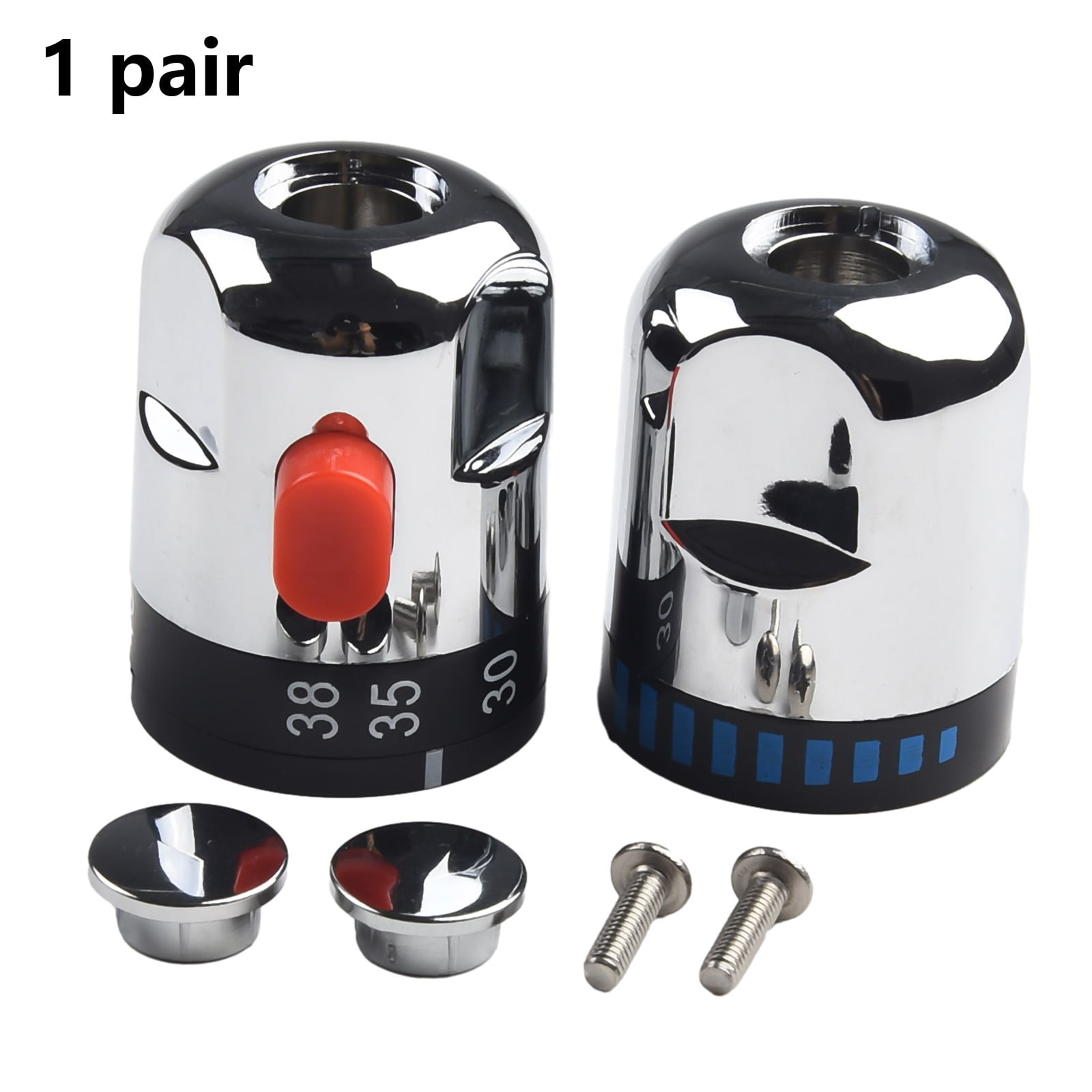 Thermostatic & On Off Water Control Handles Combo for Bath Shower Mixer ...