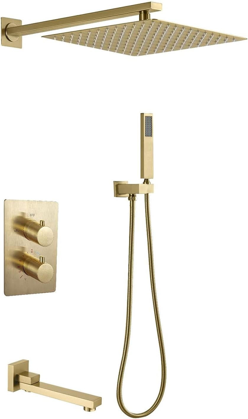 Thermostatic Rain Shower System Mixer Faucet Sets Triple Function ...