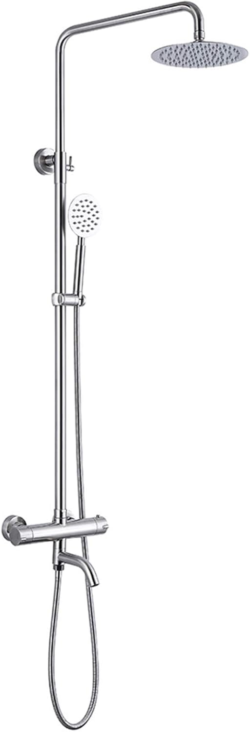 Thermostatic Rain Shower System with Tub Faucet, Wall Mounted High ...