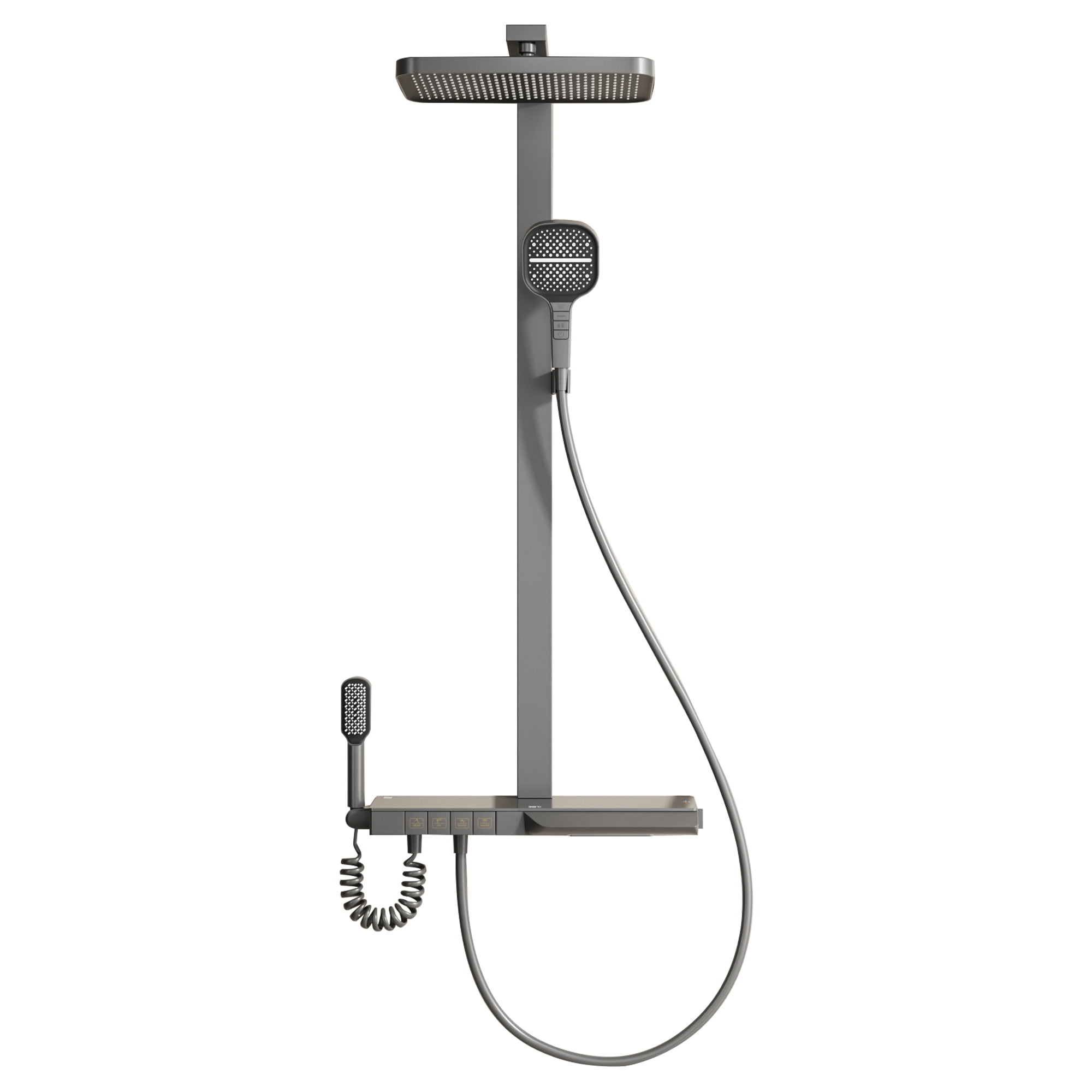 Thermostatic Shower Combo Set with Shampoo Shelf, Four Functions Shower ...
