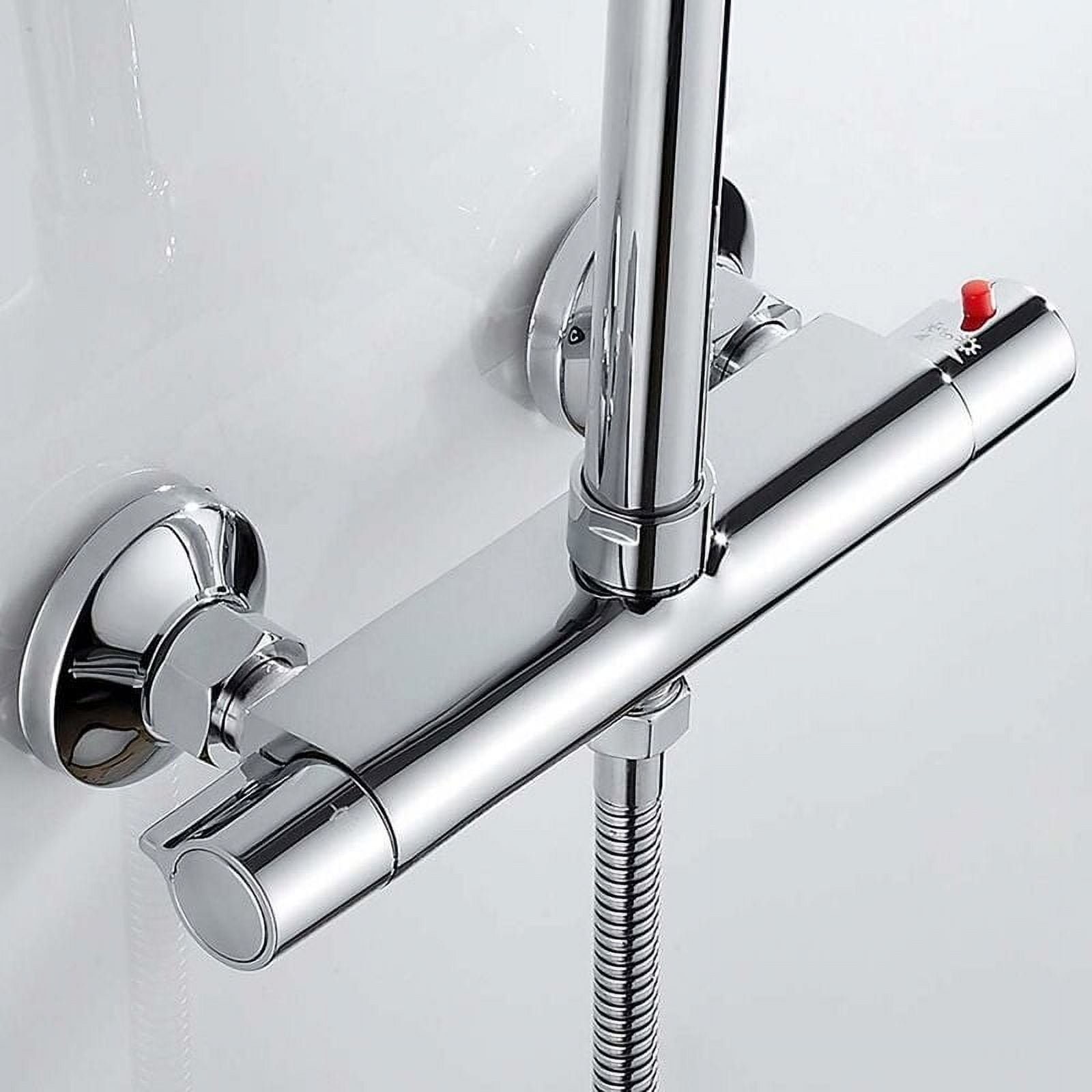 Thermostatic Shower Mixer, 2 Outlets, Top And Bottom, Chrome Plated ...