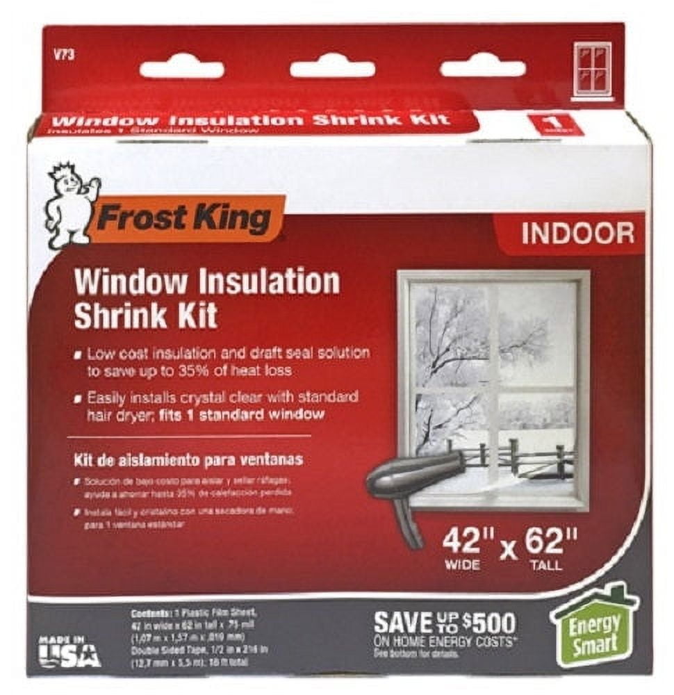 Thermwell V73H Frost King 42" x 62" Indoor Shrink Window Insulator Kit ...