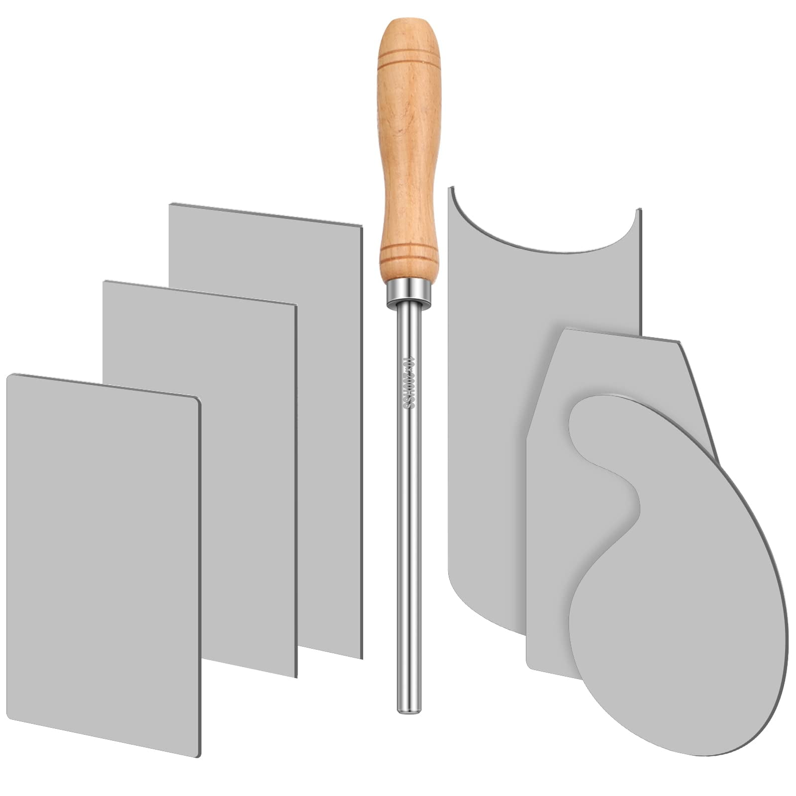 Therwen Card Scraper Burnisher and 6 Pcs Cabinet Scraper Set for ...