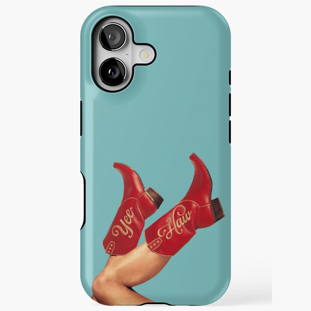 These Boots Yee Haw Cherry Red Funny Cartoon Illustration with iPhone ...