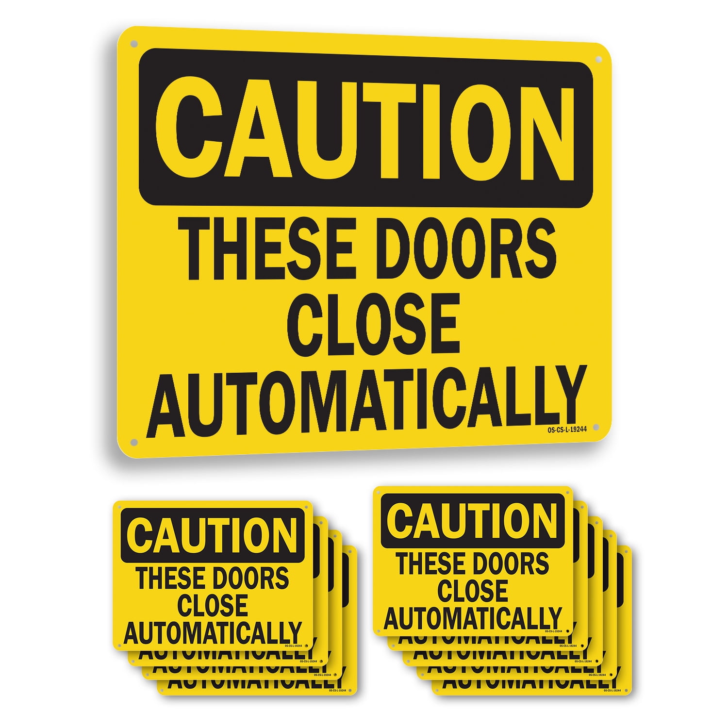 These Doors Close Automatically OSHA Caution Rigid Plastic Sign 10 Inch ...