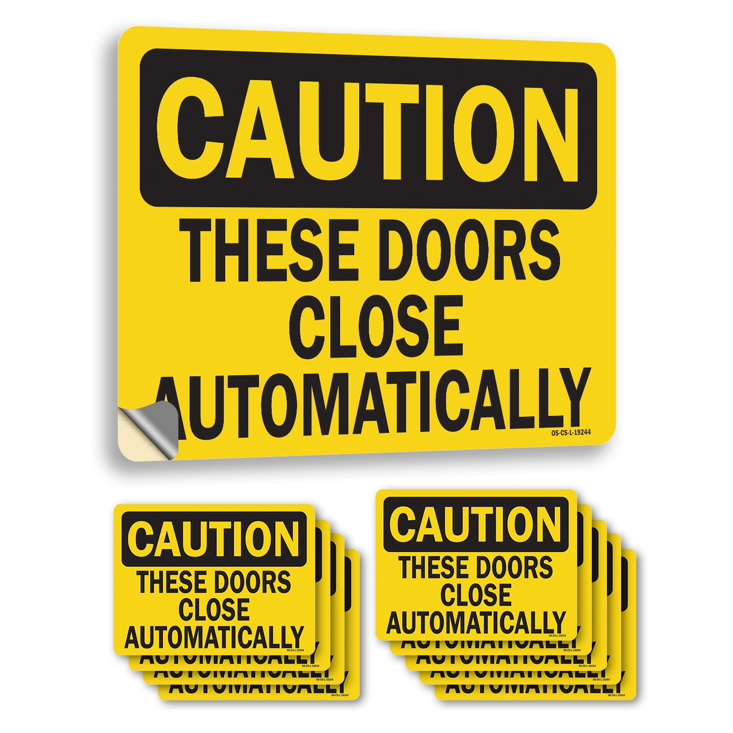 These Doors Close Automatically OSHA Caution Vinyl Decal Label 10 Inch ...