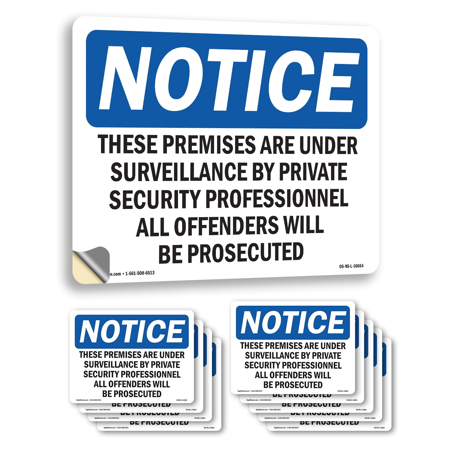 These Premises Are Under Surveillance OSHA Notice Vinyl Decal Label 10 ...