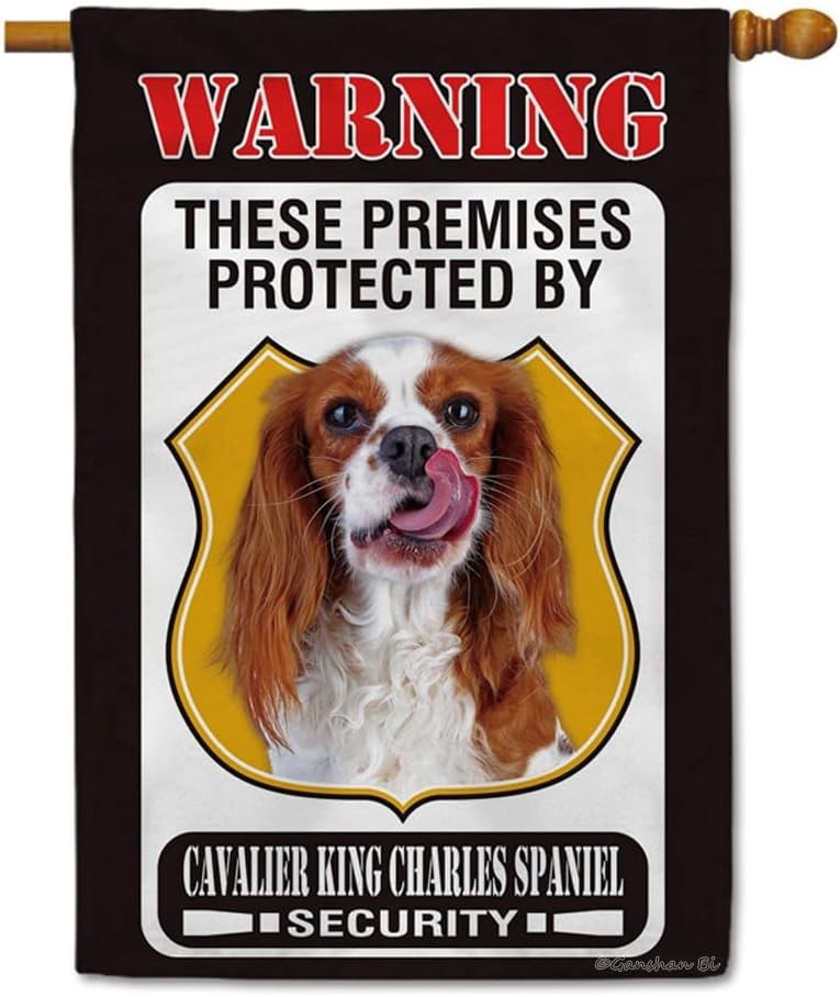 These Premises Protected by Cavalier King Charles Spaniel House Flag ...