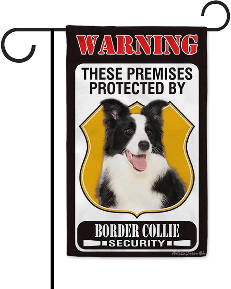 These Premises Protected by Border Collie Garden Flag Dog Warning ...
