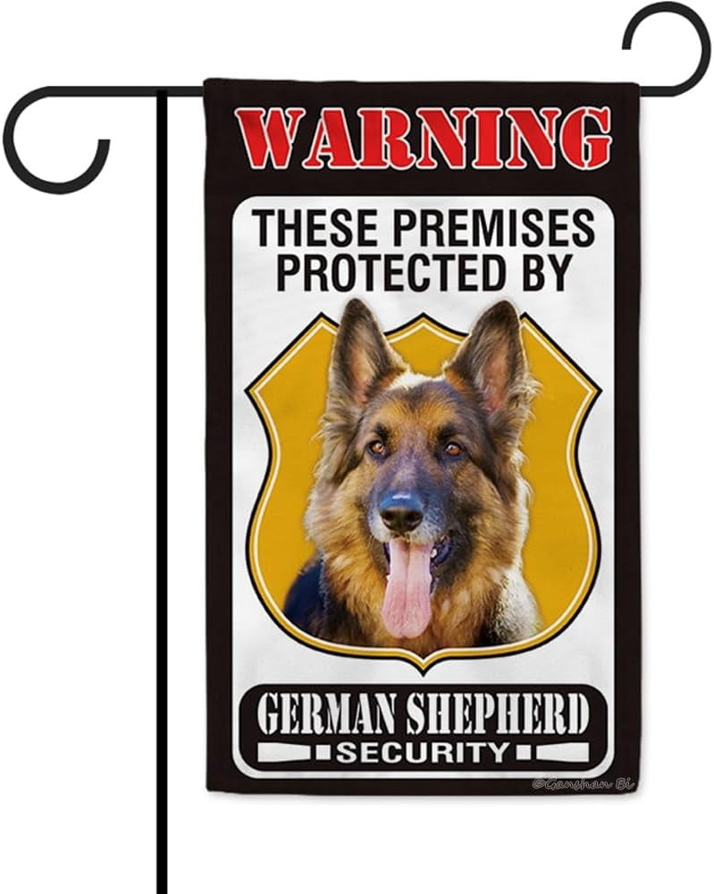These Premises Protected by German Shepherd Garden Flag Dog Warning ...