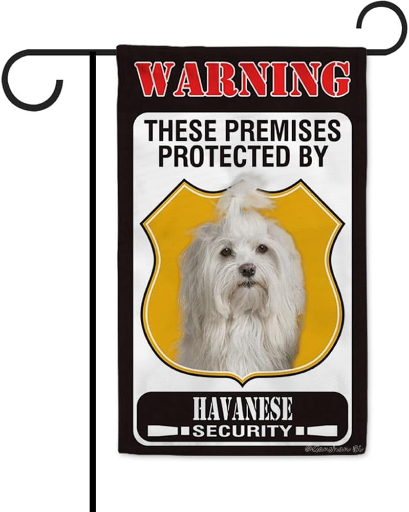 These Premises Protected by Havanese Garden Flag Dog Warning Sign ...