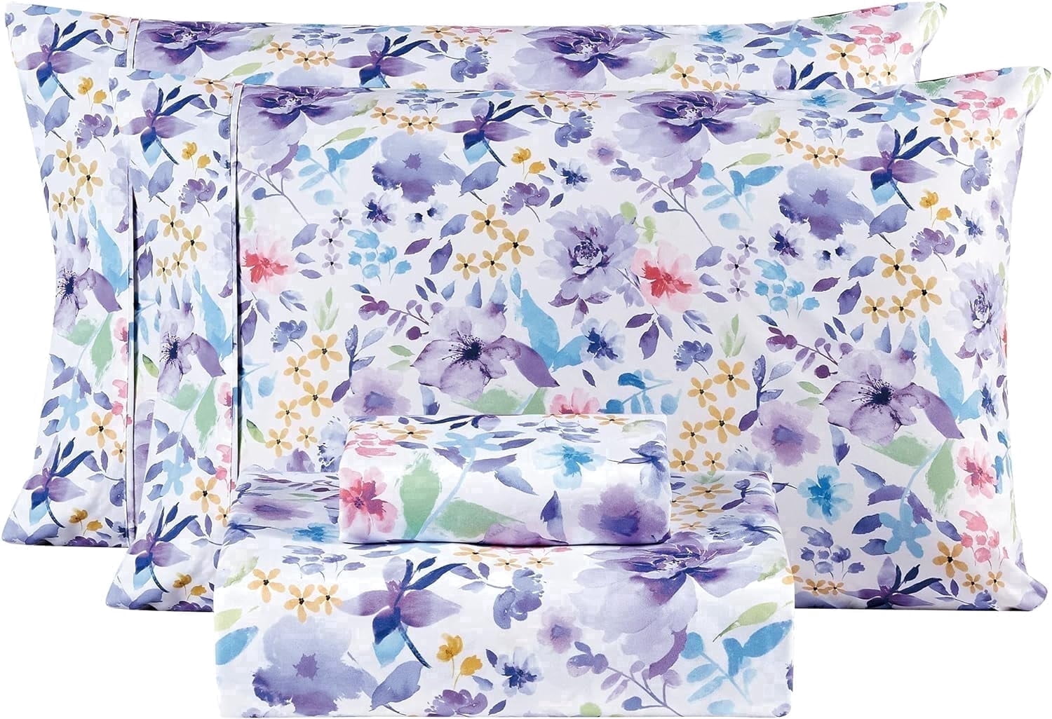 Viviland Floral Queen Sheets, Soft Breathable Microfiber Vintage ...