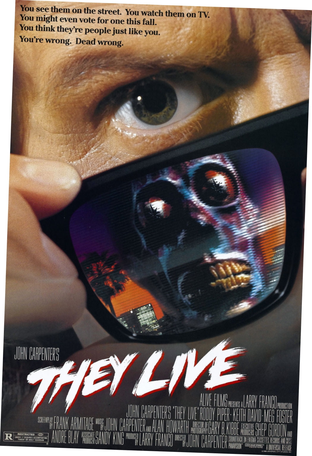 They Live Roddy Piper Movie poster 12x16 Print on Metal Sign 12in x ...