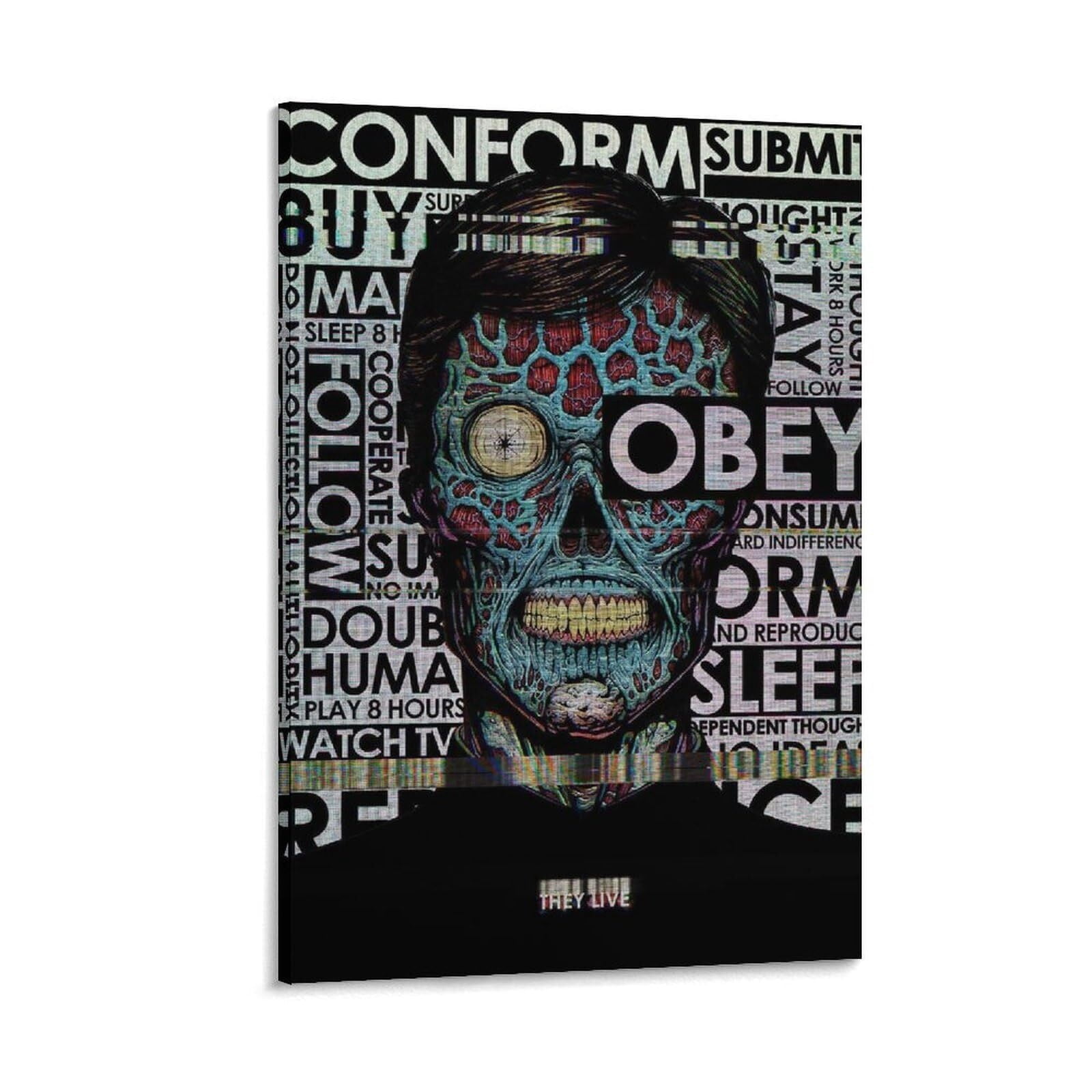 They Live Science Fiction Action Horror Movie Poster (20) Canvas Wall ...