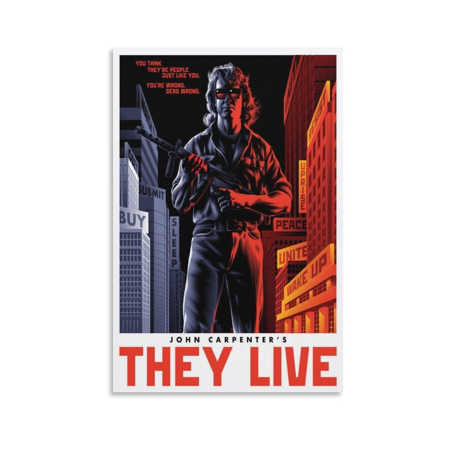 They Live Science Fiction Action Horror Movie Poster (21) Canvas Poster ...