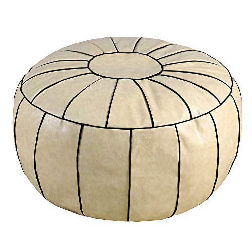 Thgonwid Handmade Moroccan Round Pouf Foot Stool Ottoman Seat Faux ...