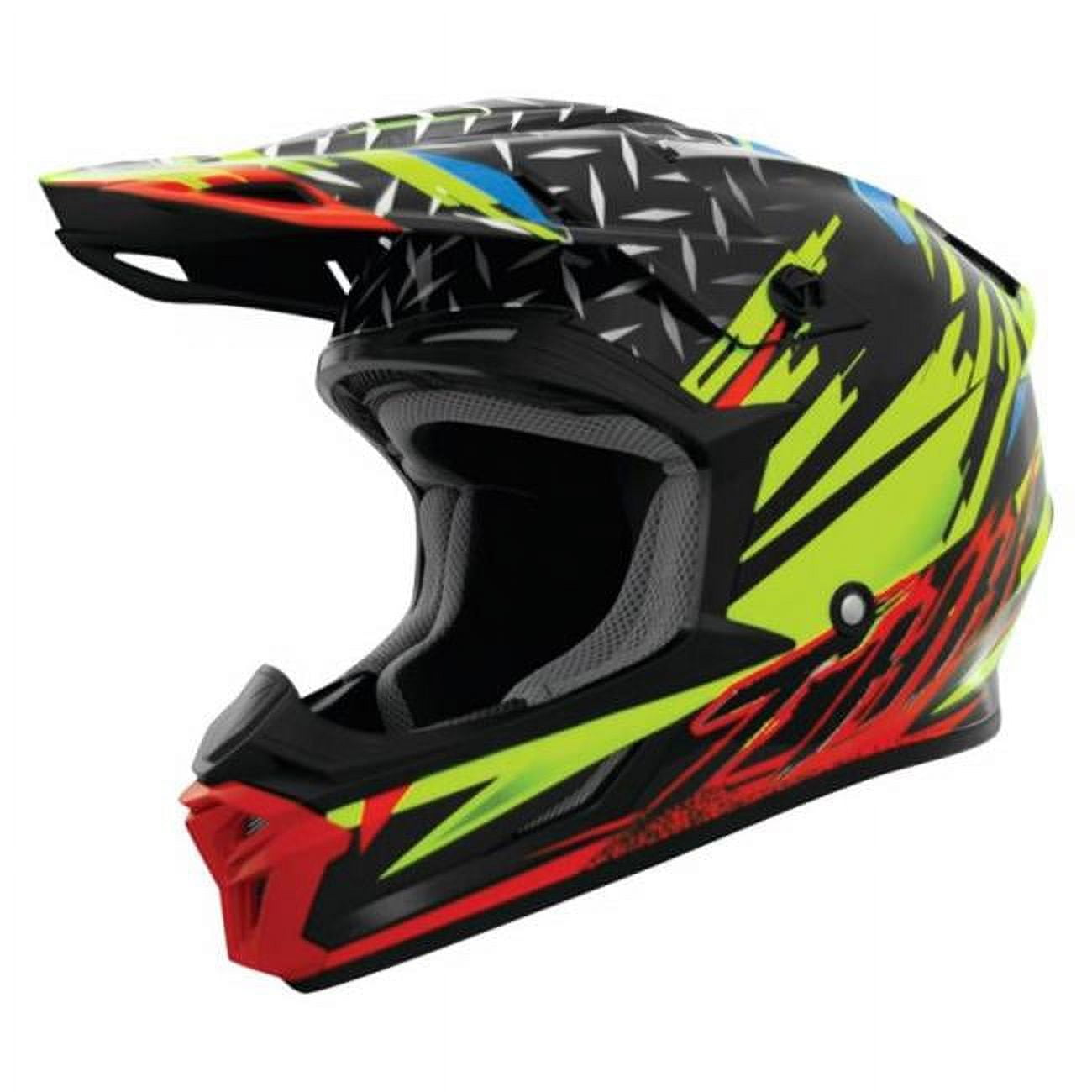 Thh Helmets T710X Adult Off-Road Motorcycle Helmet Assault Yellow/Red ...