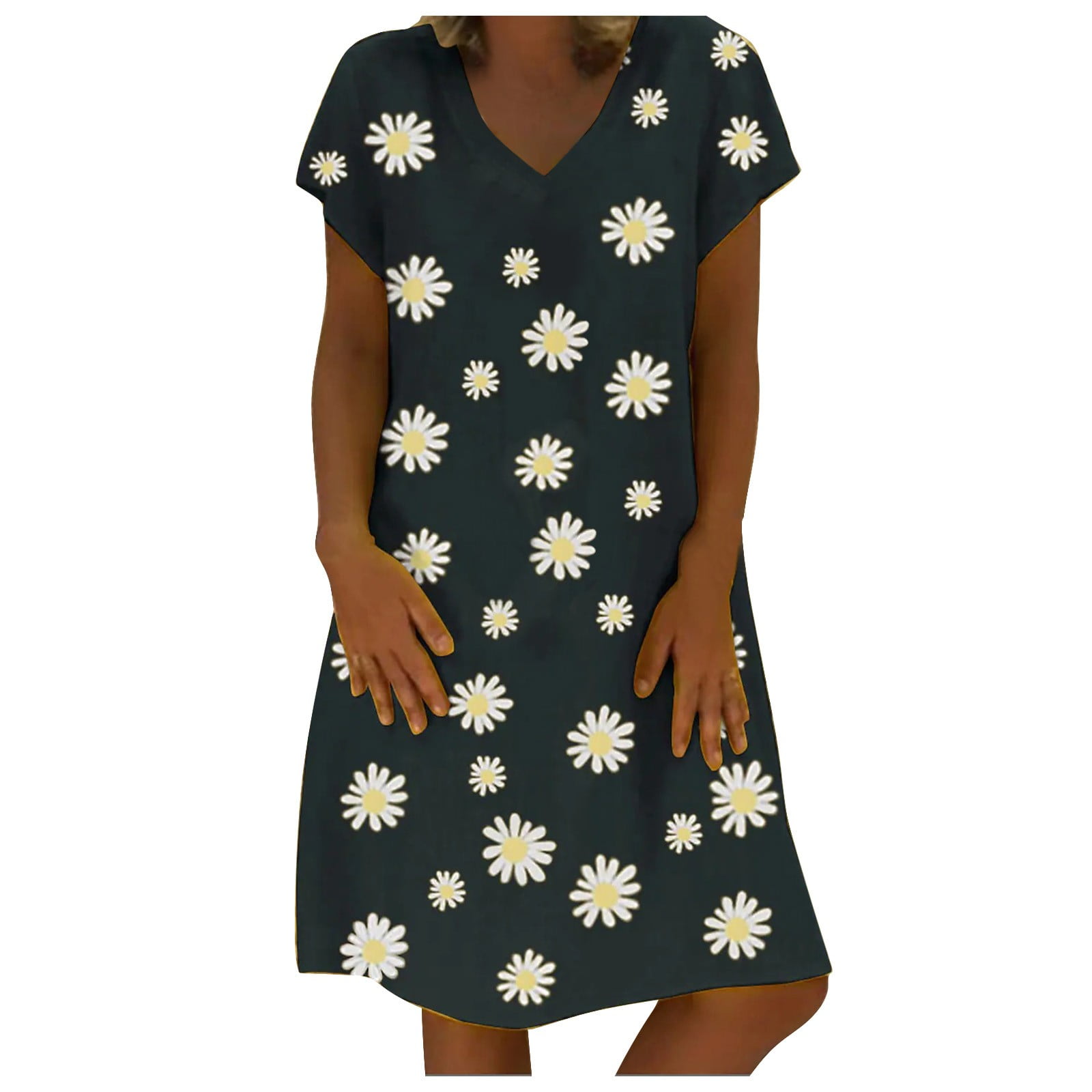 Thhvdrg Summer Dresses For Women Casual Tshirt Dress Floral Print Short