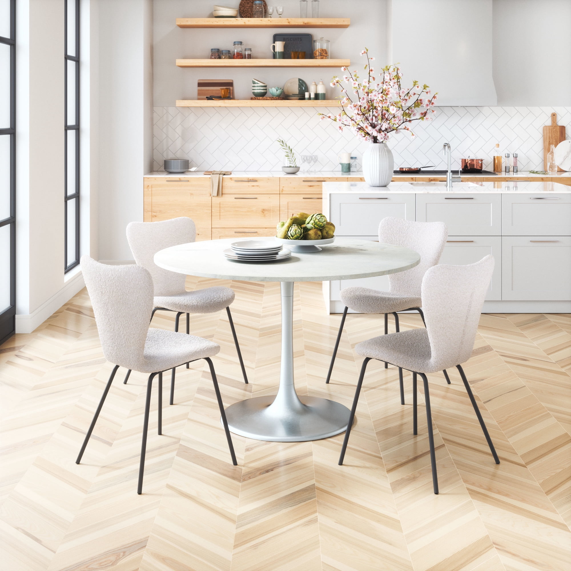 Thibideaux Dining Chair Ivory Dining Chair, Modern Style, Stackable for ...