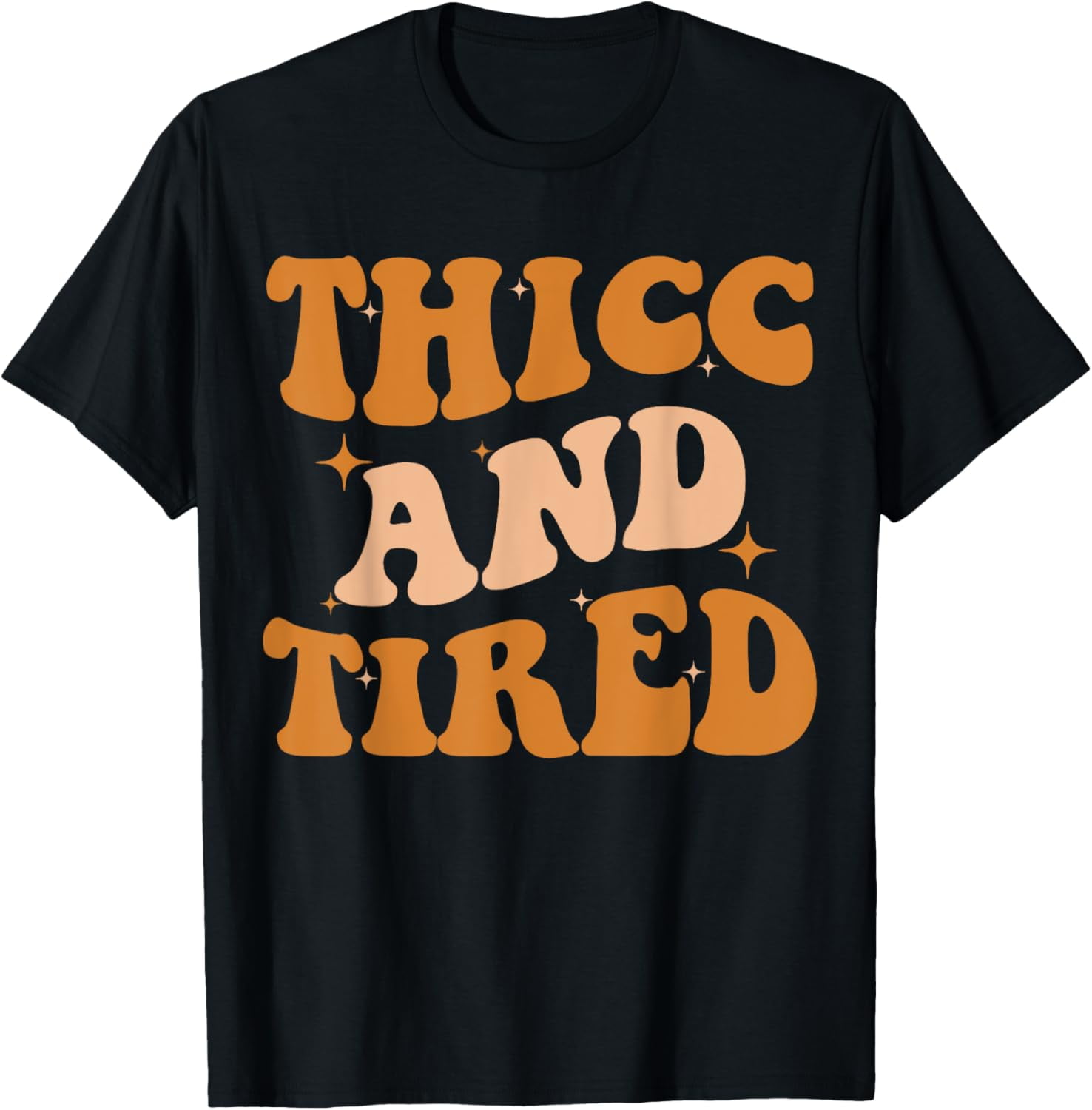 Thicc And Tired Funny Saying Groovy African Melanin Women T-Shirt ...