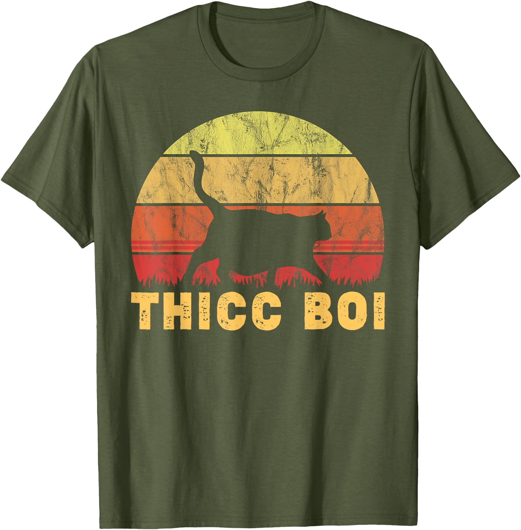 Thicc Boi Chonk Meme Fat Boy Cat Owner Softstyle T-Shirt for Men Women ...