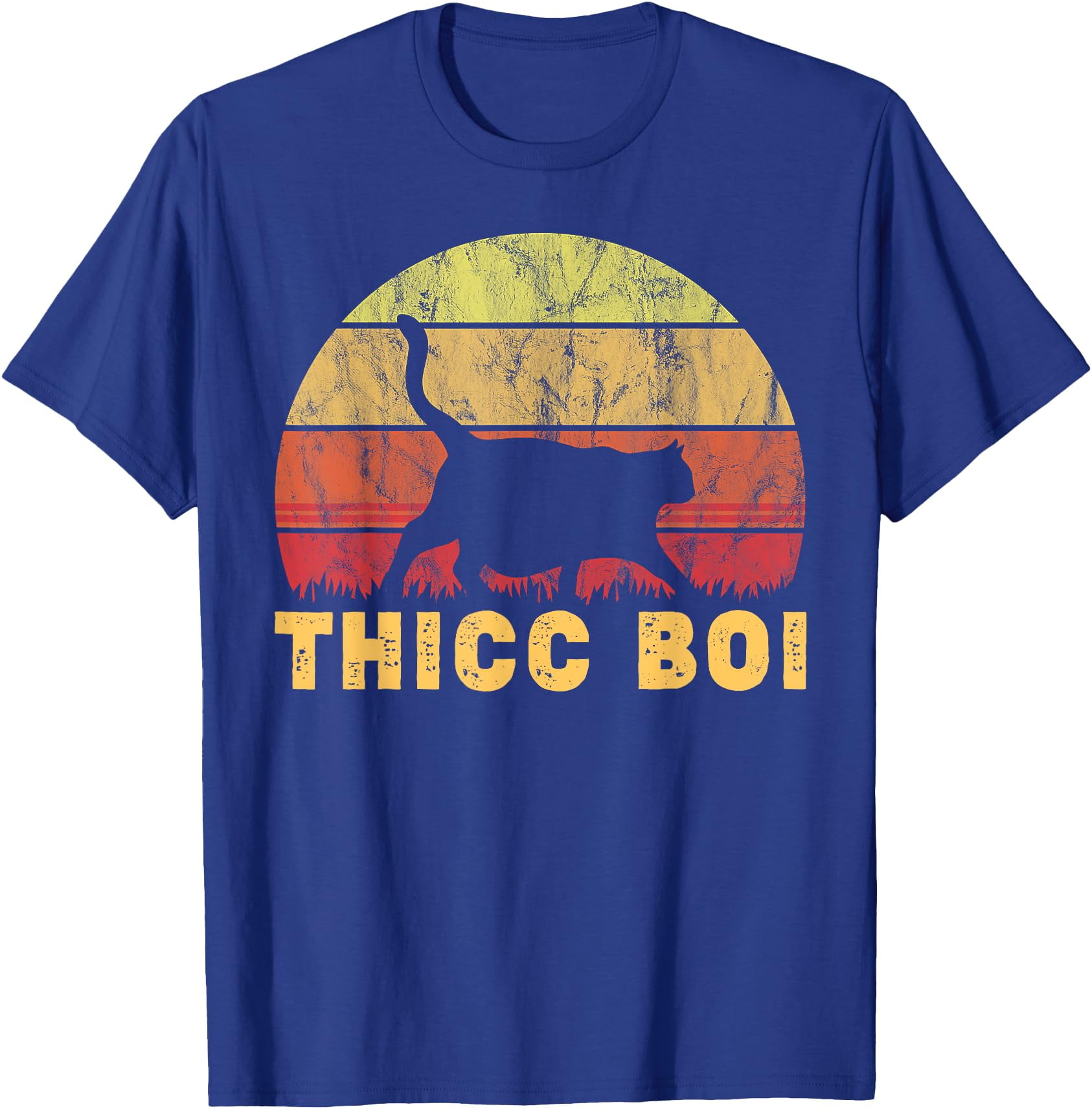 Thicc Boi Chonk Meme Fat Boy Cat Owner Softstyle T-Shirt for Men Women Kids Toddler,Royal Blue ...
