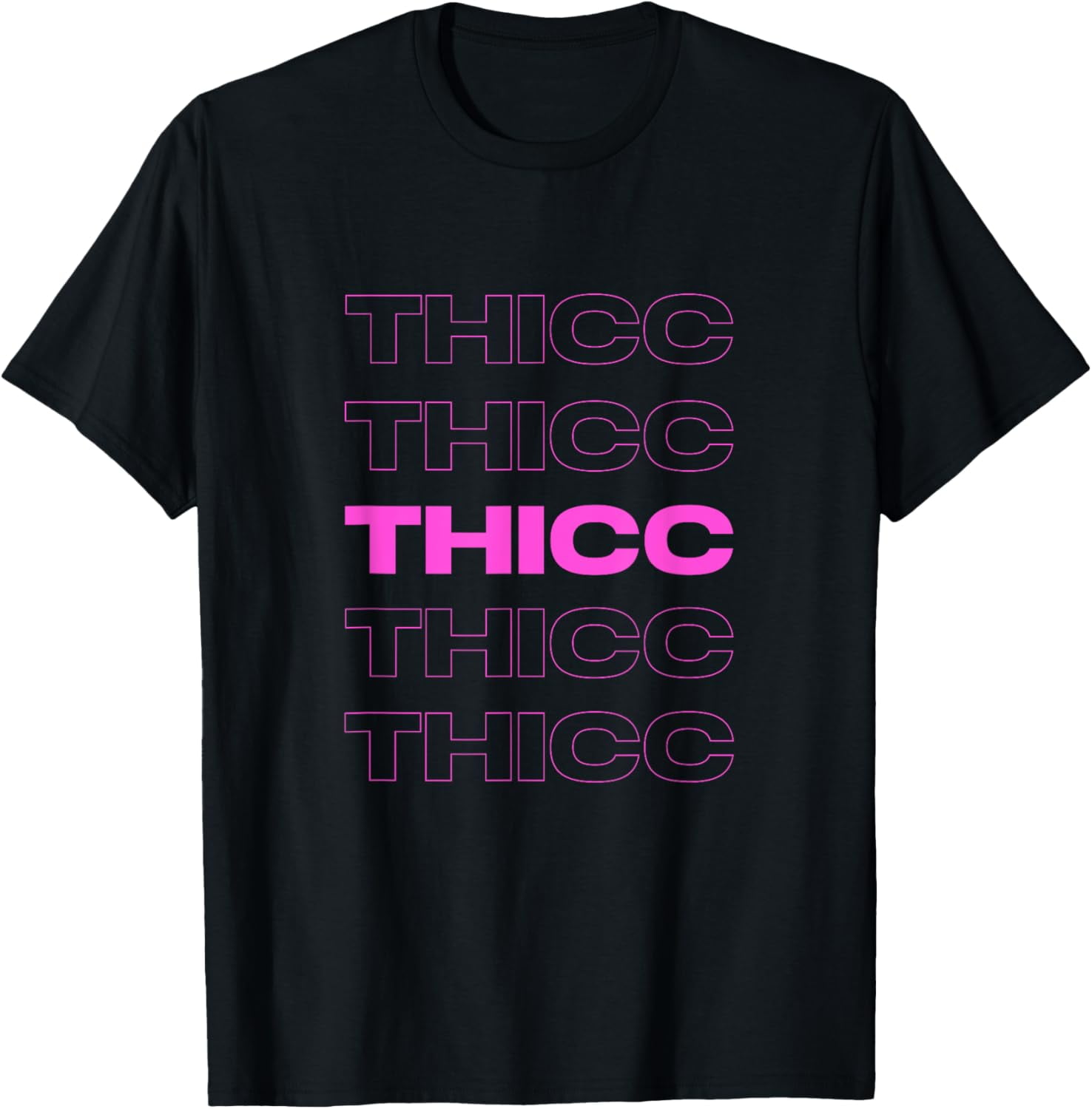 Thicc | Pink Thicc Curvy Women BBW Meme Gift | Thicc T-Shirt - Walmart.com