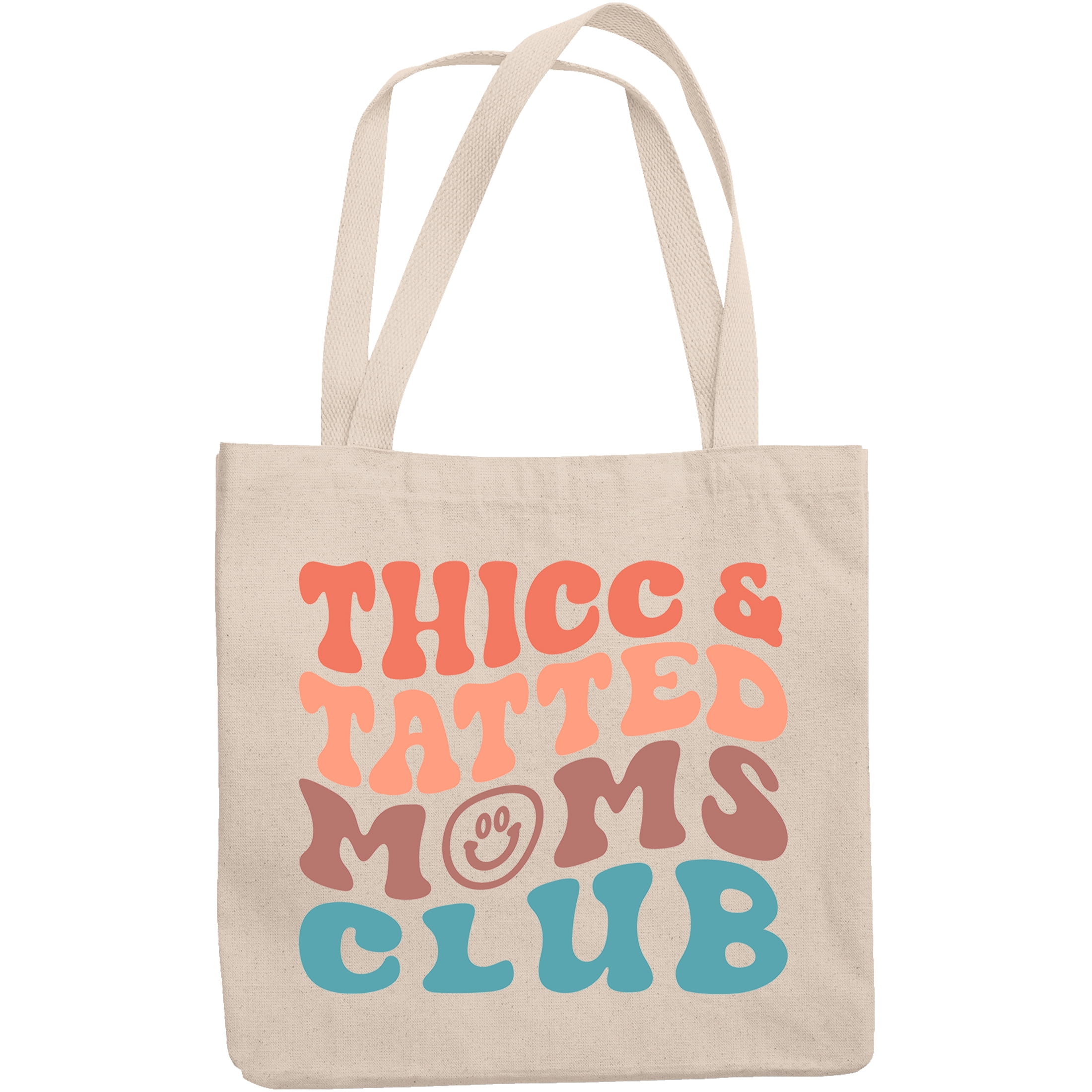 Thicc and Tatted Moms Club Quote, Groovy Retro Wavy Text Merch Gift ...