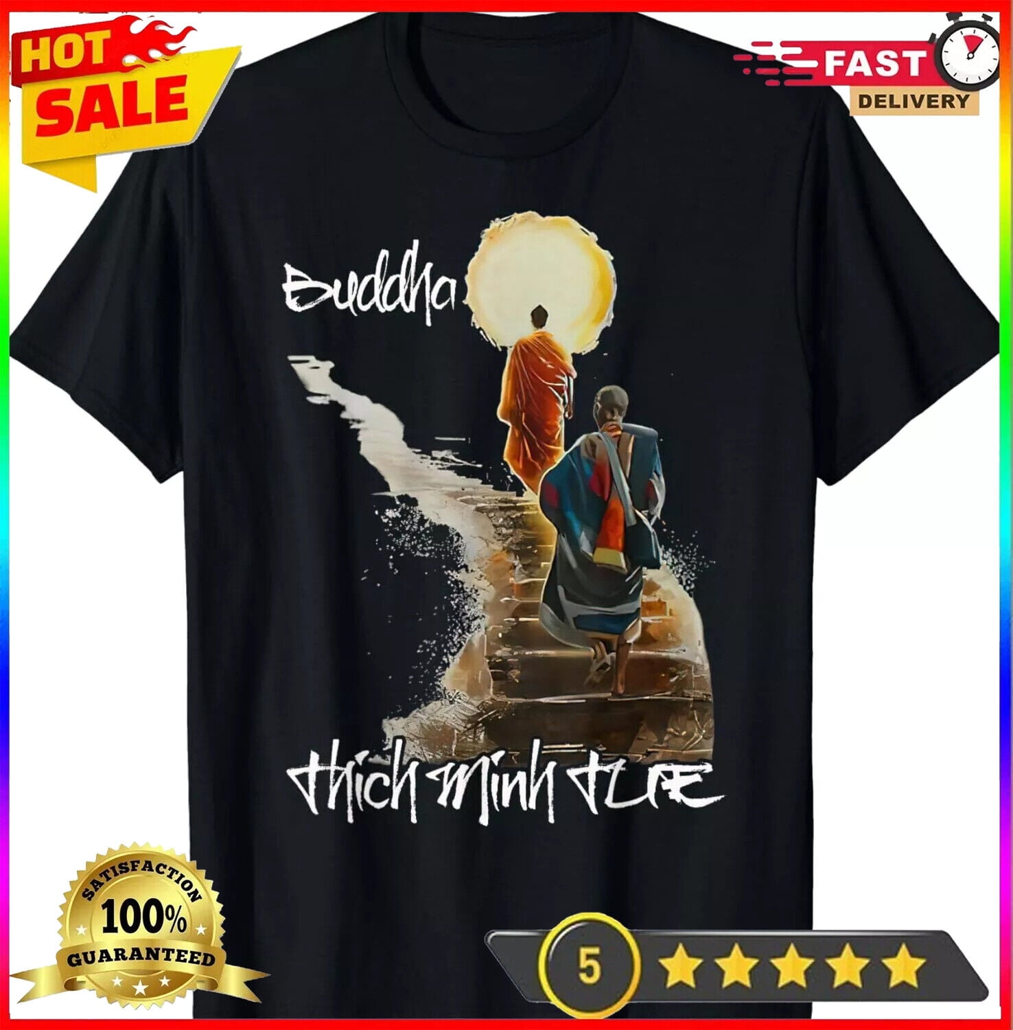 Thich Minh Tue On Back Monks Minh Tue Buddhism Vietnamese Unisex T ...