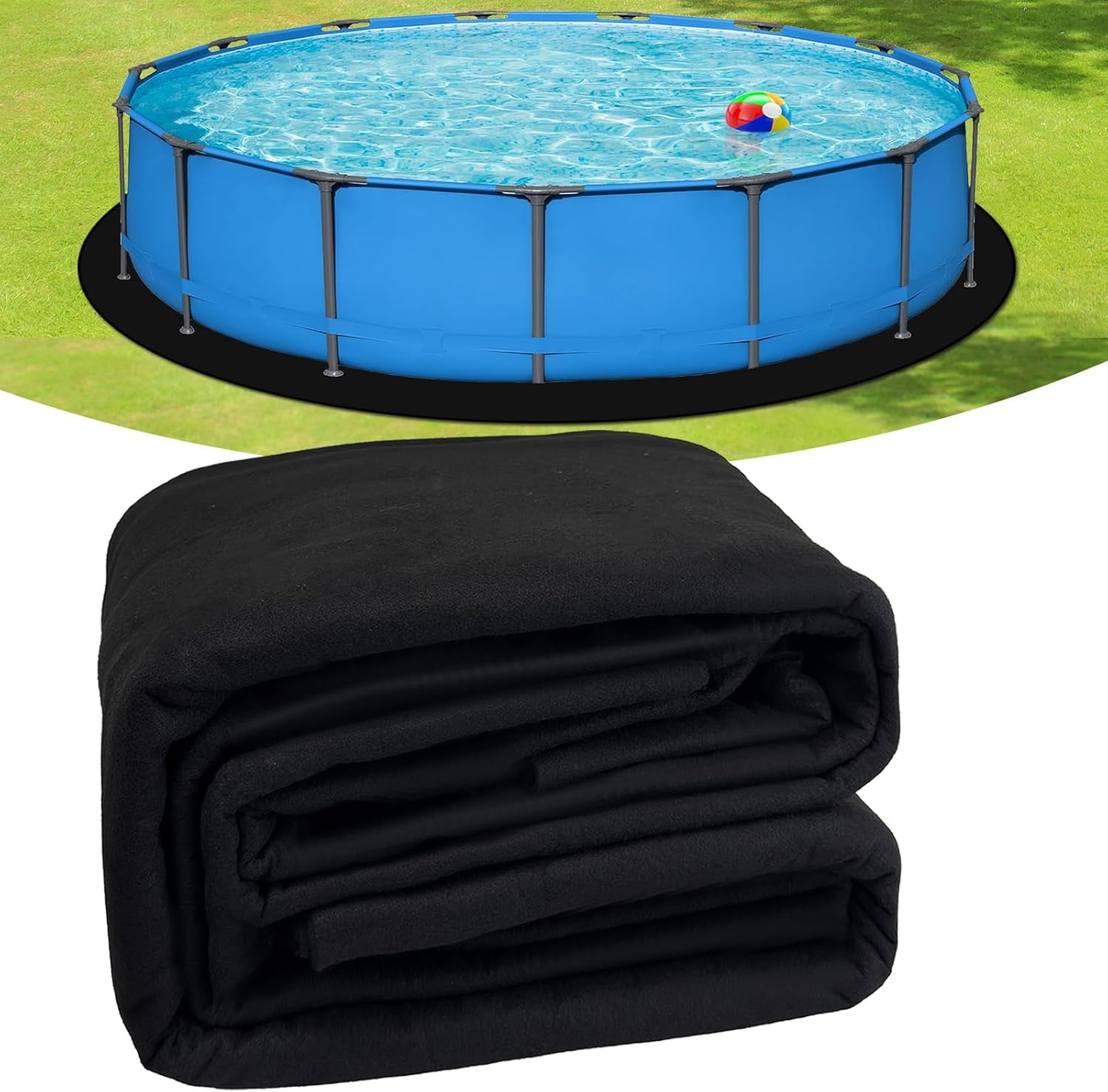Thick 13Ft Round Pool Liner Pad For 12FT Above Ground Pools 12Oz/Yd² ...